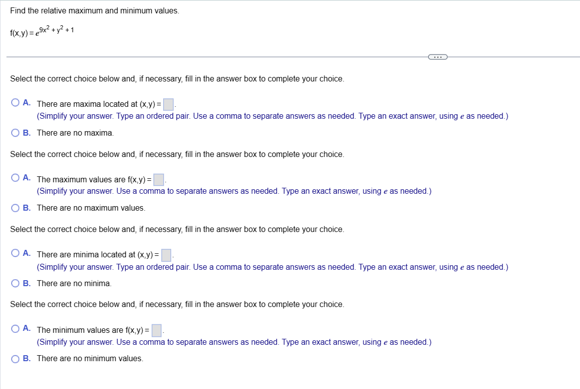 Solved Find The Relative Maximum And Minimum