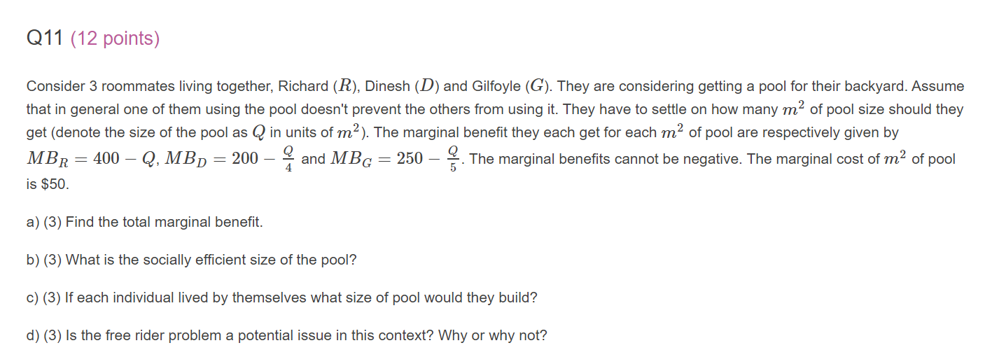 Solved Q11 (12 points) Consider 3 roommates living together, | Chegg.com Solved Q11 (12 points) Consider 3 roommates living together, | Chegg.com