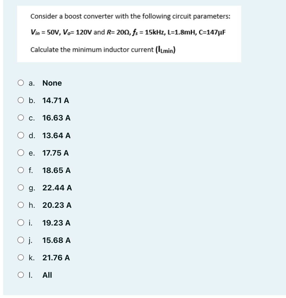 Solved Consider a boost converter with the following circuit | Chegg.com