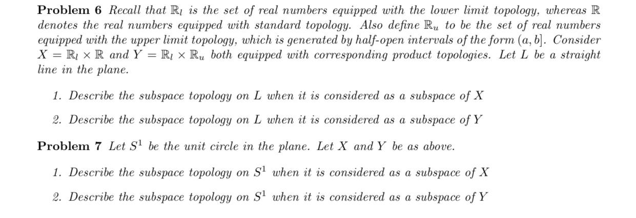 Solved Problem 6 Recall that R, is the set of real numbers | Chegg.com
