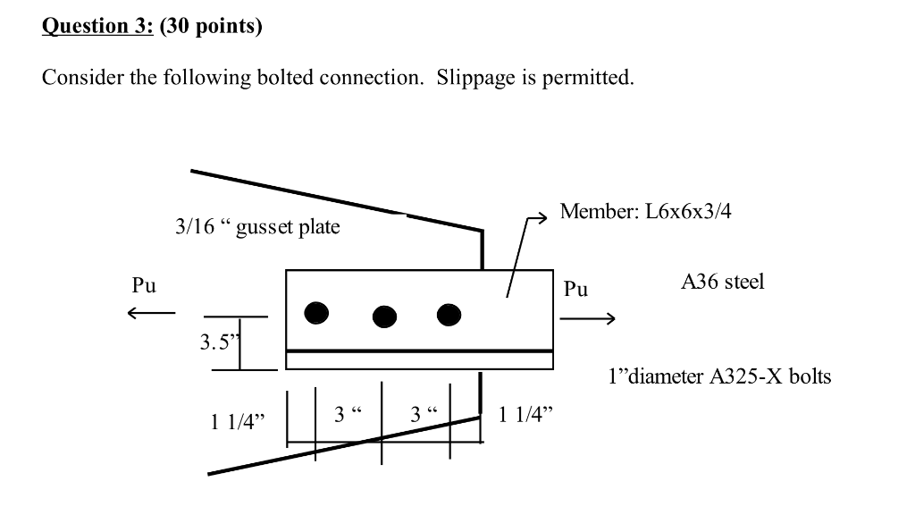 Solved Question 3: (30 points) Consider the following bolted | Chegg.com