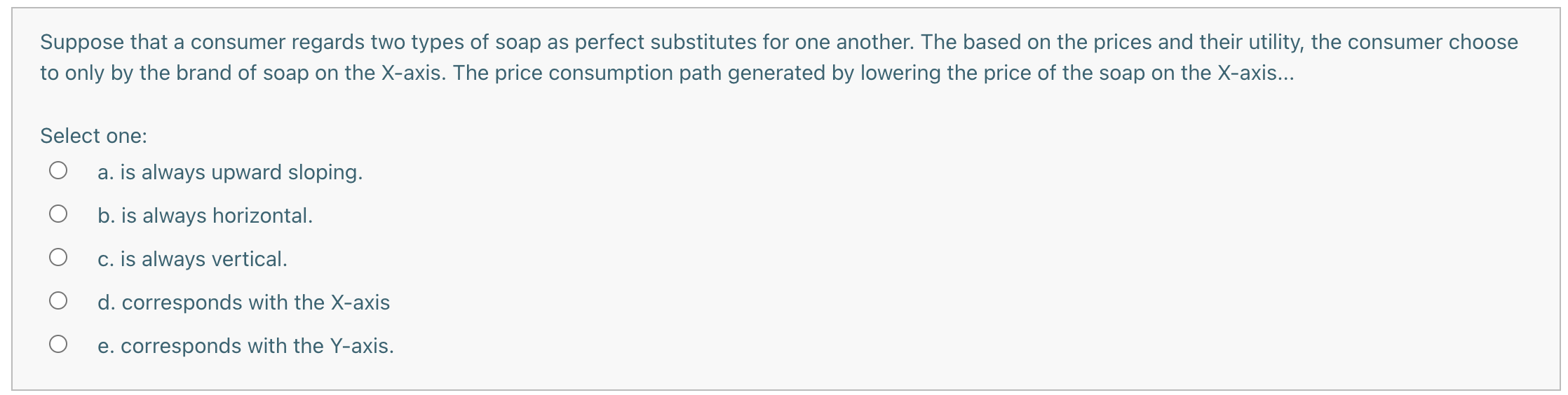 Solved Suppose that a consumer regards two types of soap as | Chegg.com