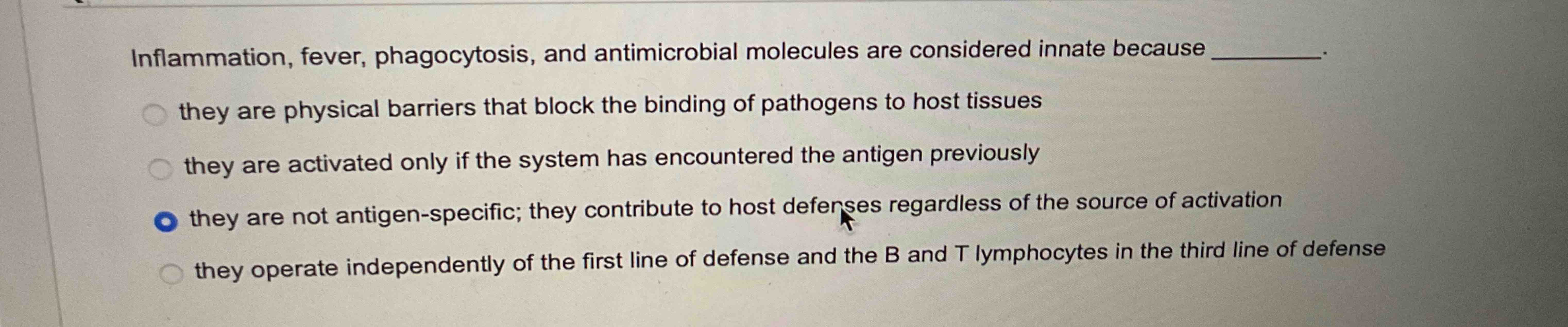 Solved Inflammation, fever, phagocytosis, and antimicrobial | Chegg.com