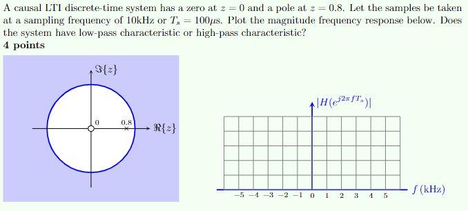 Solved A causal LTI discrete time system has a zero at z = 0 | Chegg.com