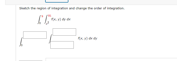 Solved Sketch the region of integration and change the order | Chegg.com