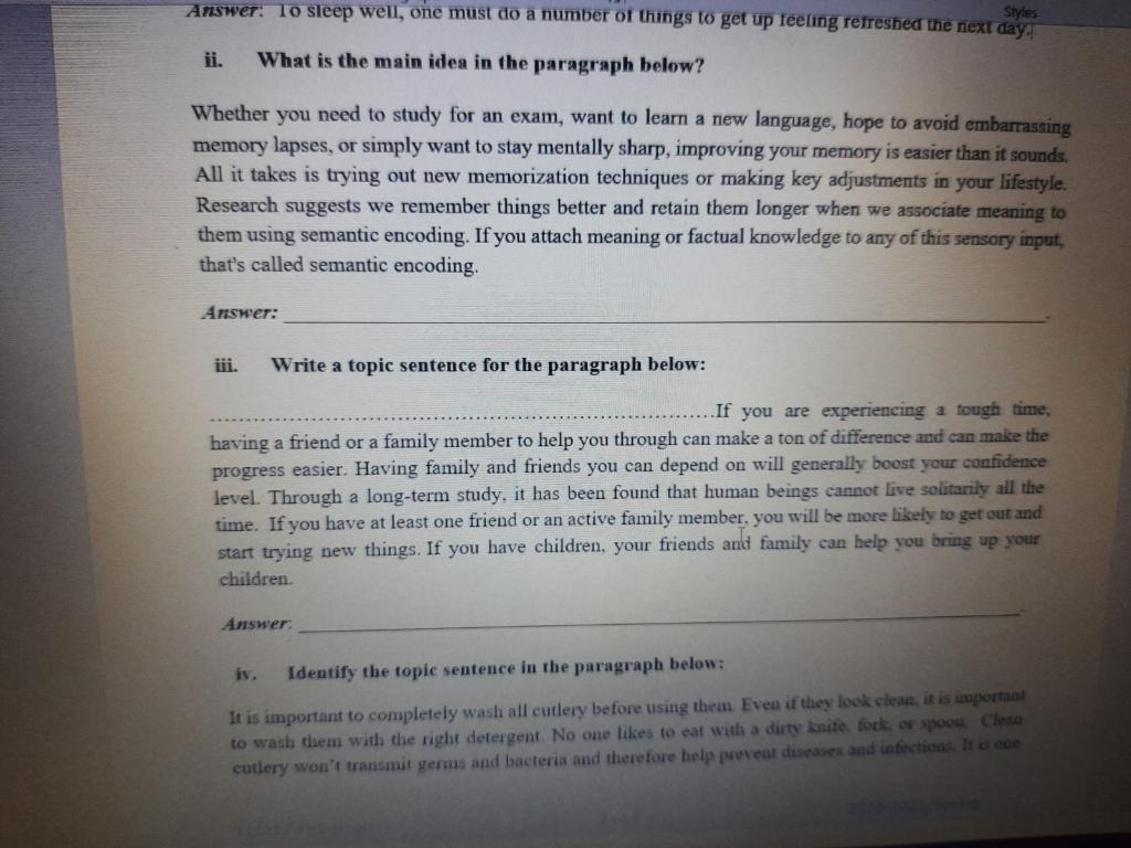 Solved Font Paragraph Styles Reading Question 1: (5 marks) | Chegg.com
