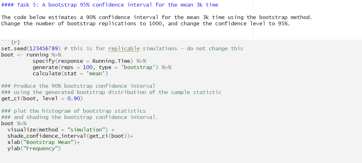Solved A bootstrap 95% ﻿confidence interval for the mean 3k | Chegg.com