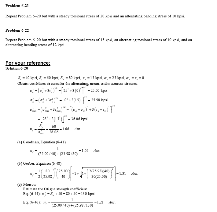 Solved Repeat Problem 6-20 but with a steady torsional | Chegg.com