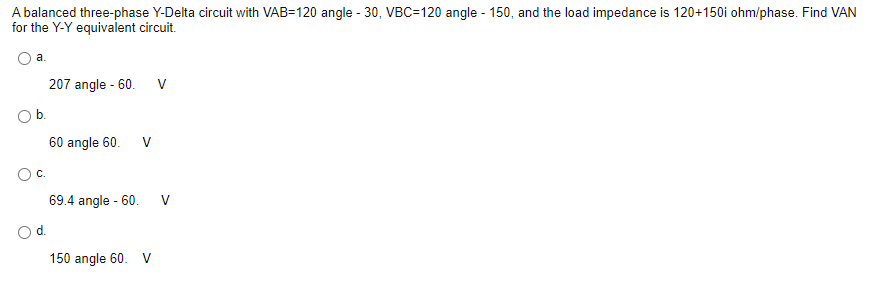 Solved ASAP PLEASE A balanced three-phase Y-Delta circuit | Chegg.com