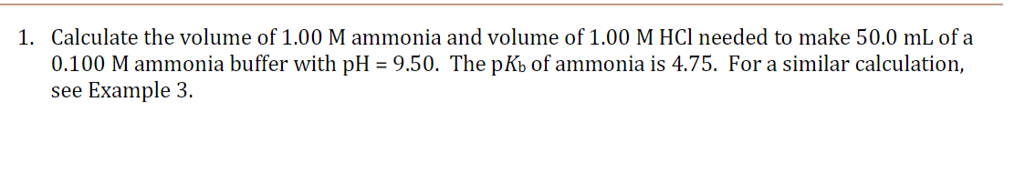 Solved Calculate the volume of 1.00M ammonia and volume of | Chegg.com