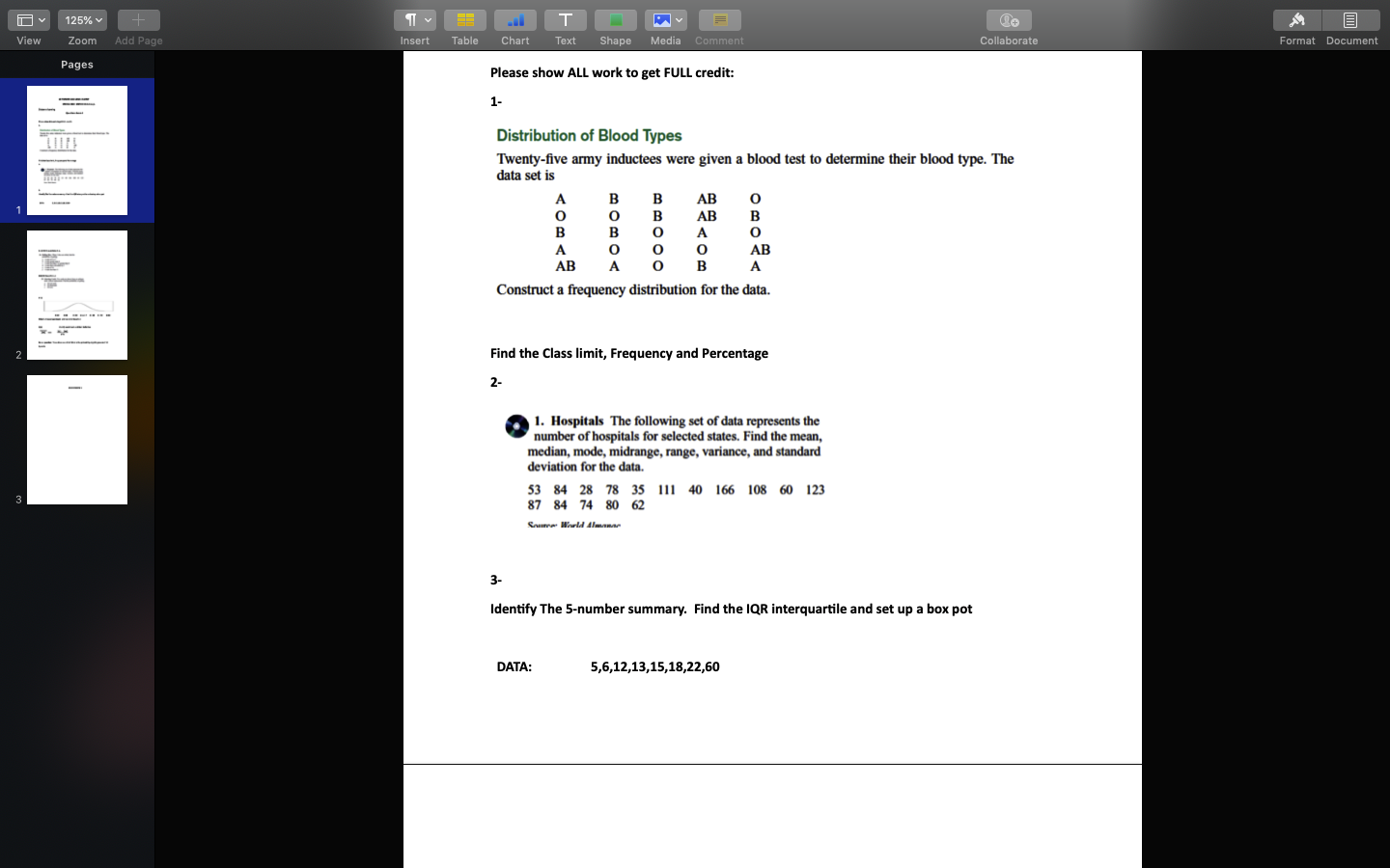 Solved 125% + Tv т View Zoom Add Page Insert Table Chart | Chegg.com