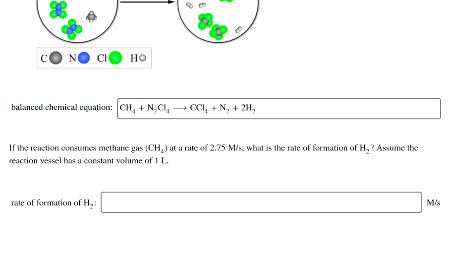 Solved С N CI HO balanced chemical equation: CH, + N,C14 | Chegg.com