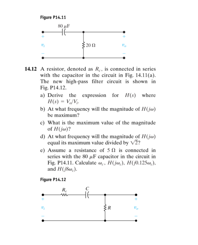 Solved 14 12 A Resistor Denoted As Rc Is Connected In