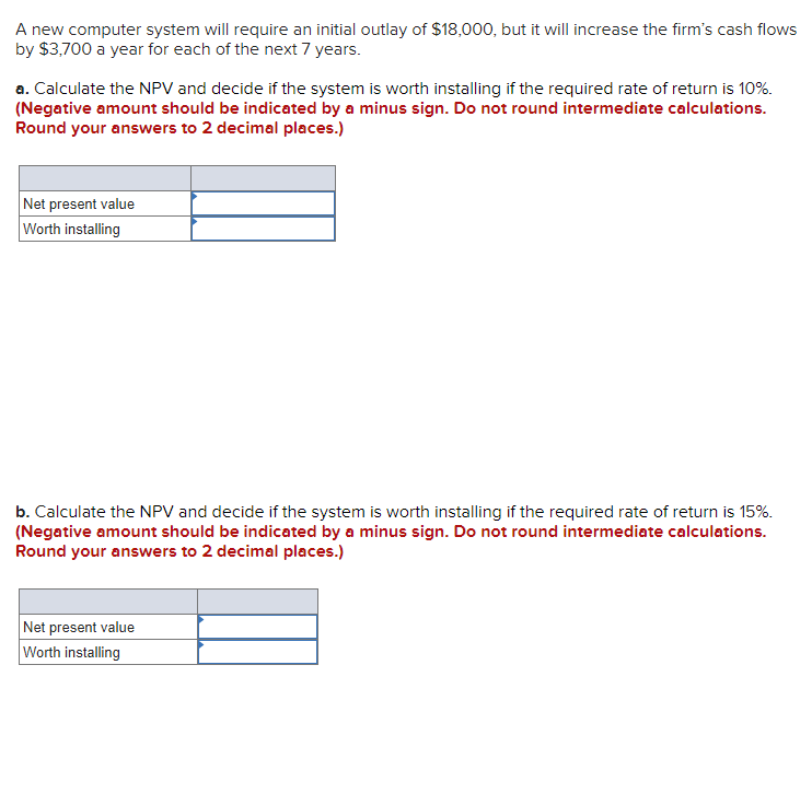 Solved A new computer system will require an initial outlay | Chegg.com