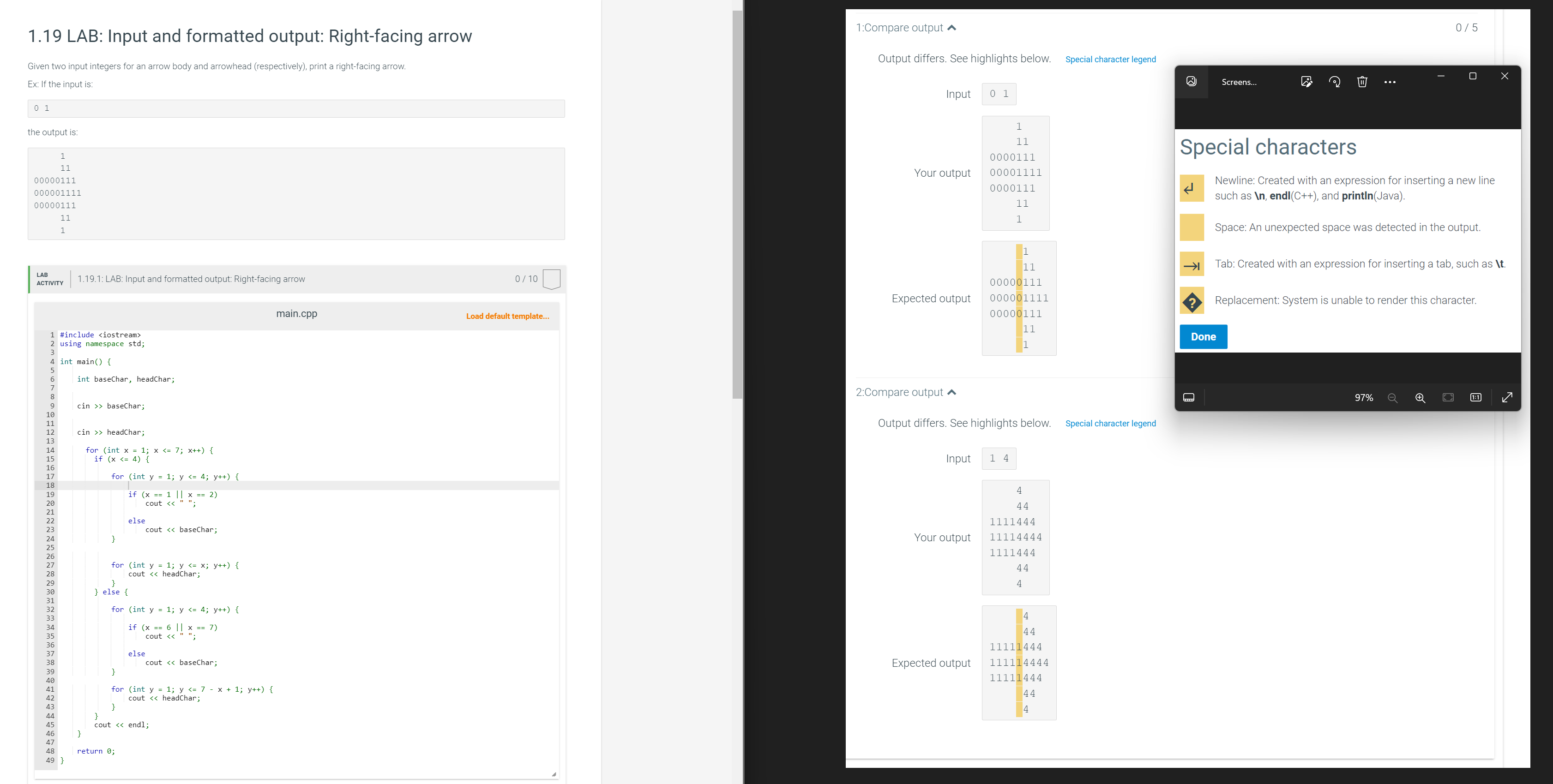 Solved The shaft of the arrow is printing out with only 4 | Chegg.com