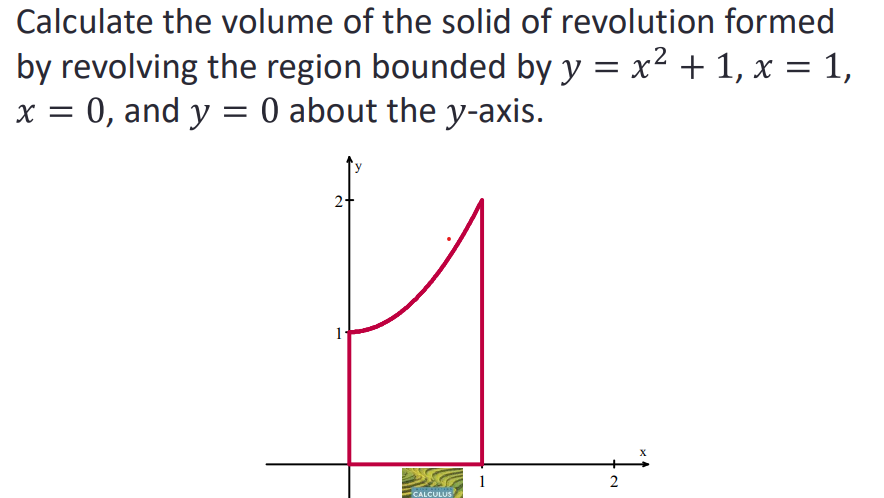 Solved Calculate the volume of the solid of revolution | Chegg.com
