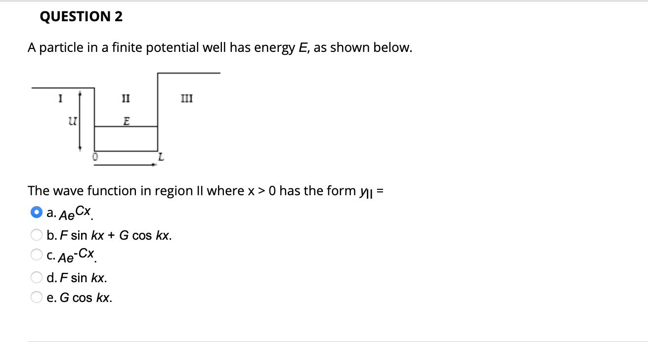 Solved QUESTION 2A particle in a finite potential well has | Chegg.com