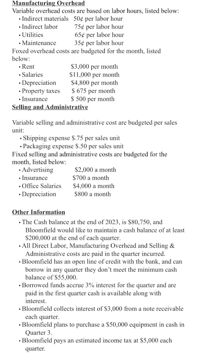 Bloomfield is an ice cream company, who makes | Chegg.com