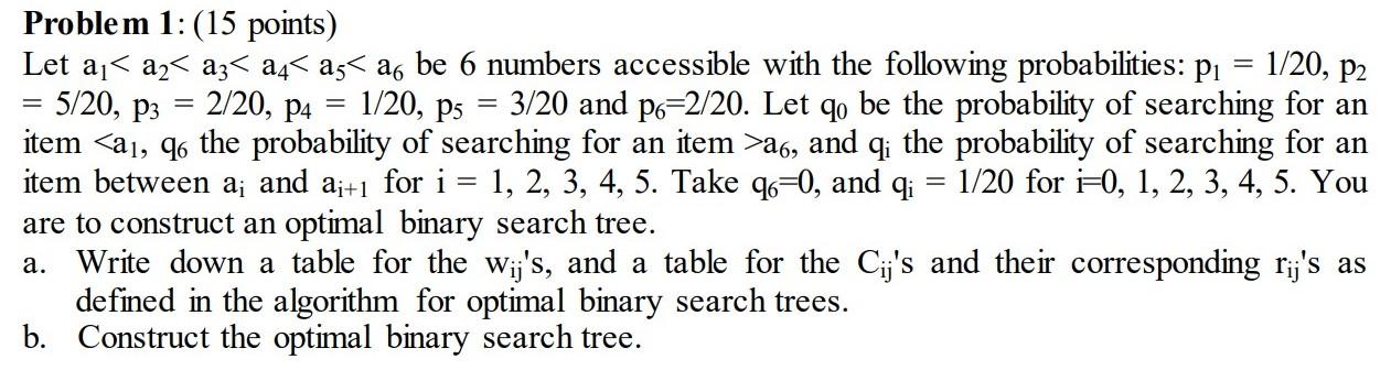 Solved Problem 1: Let a1
