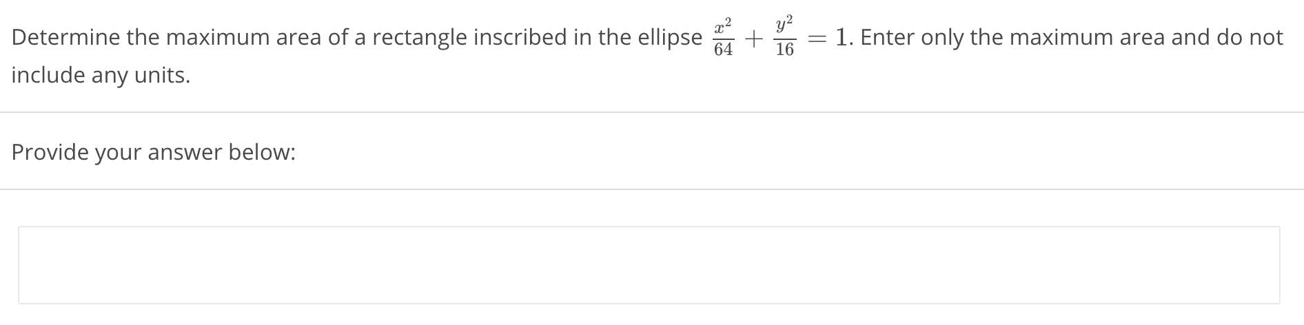 Solved y2 Determine the maximum area of a rectangle | Chegg.com