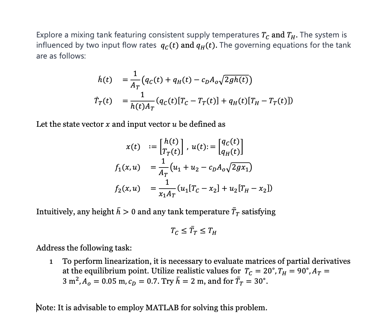 Solved Explore A Mixing Tank Featuring Consistent Supply