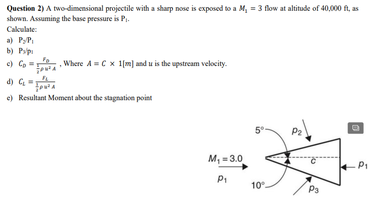 Solved = 3 flow at altitude of 40,000 ft, as Question 2) A | Chegg.com