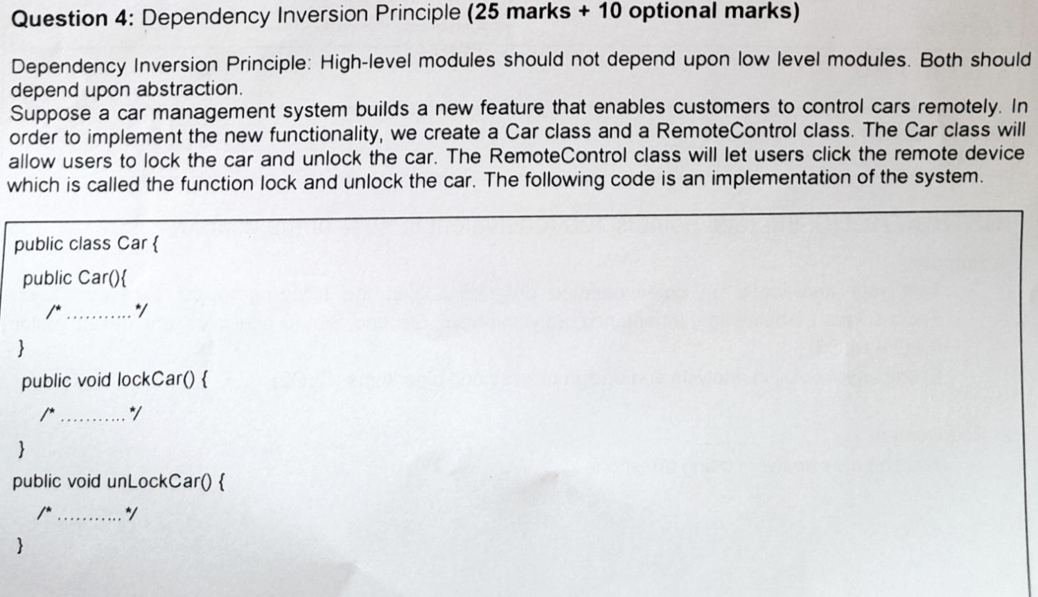 Solved Question 4 Dependency Inversion Principle 25 ﻿marks 