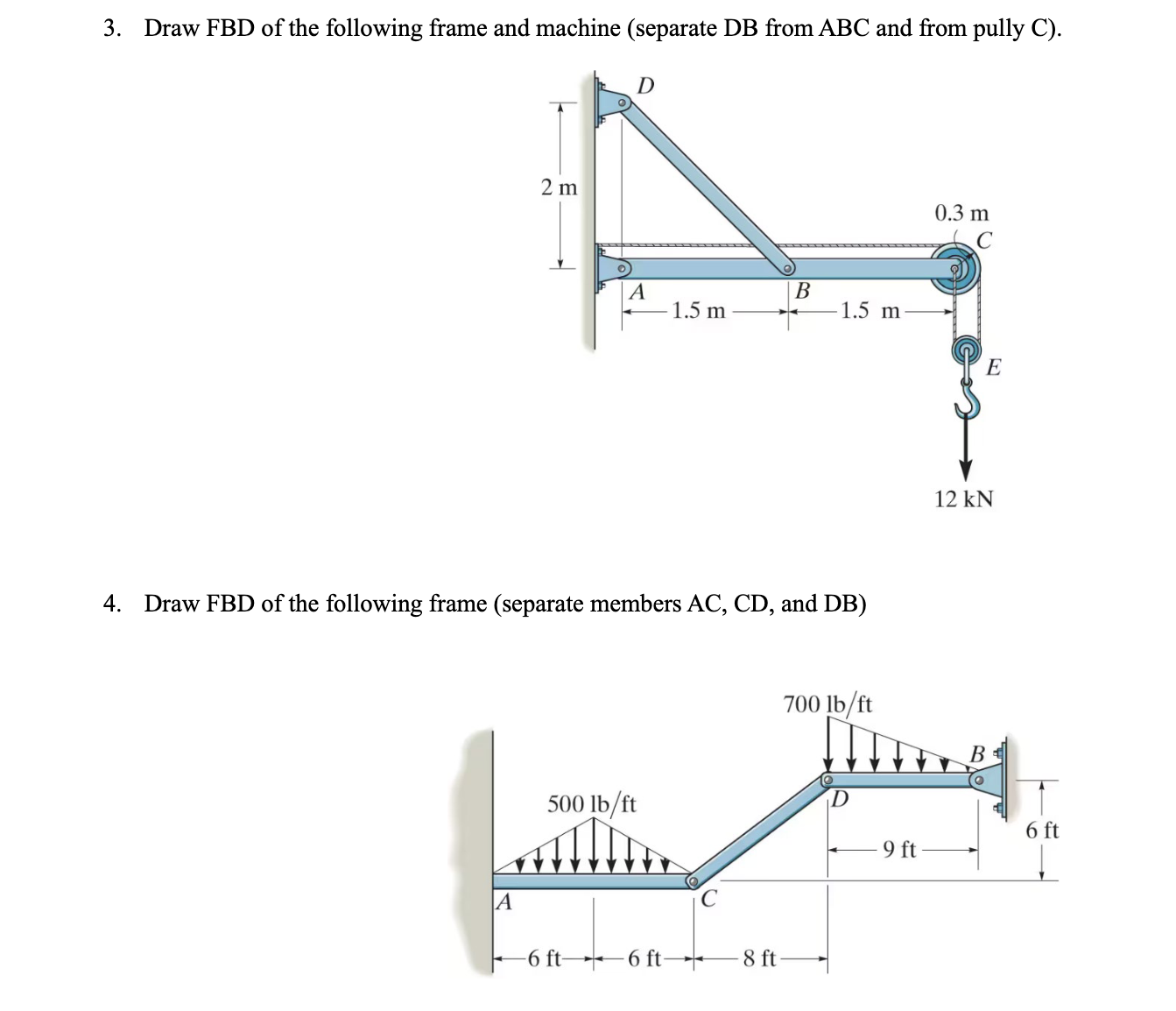 Solved Show me the steps to draw a FBD of the following | Chegg.com