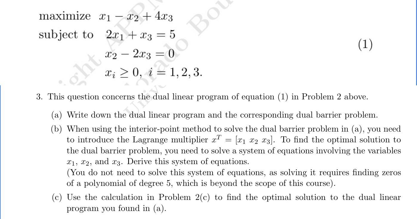 Solved maximize subject to | Chegg.com
