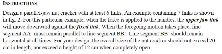 Solved Design a parallel-jaw nut cracker with at least 6 | Chegg.com