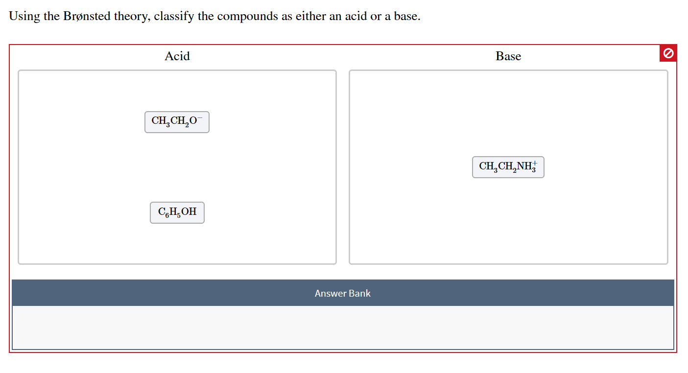 Solved Using the Brønsted theory, classify the compounds as | Chegg.com