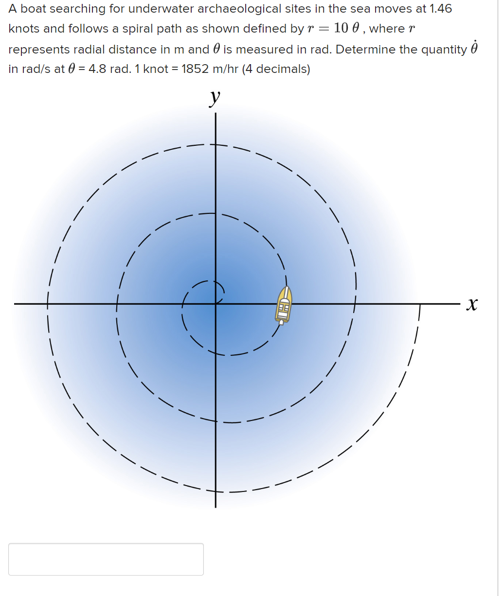 Solved A boat searching for underwater archaeological sites | Chegg.com