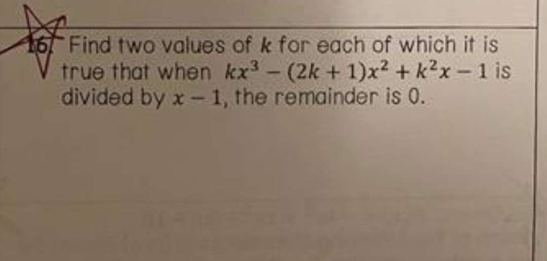 Solved 16. Find two values of k for each of which it is true | Chegg.com