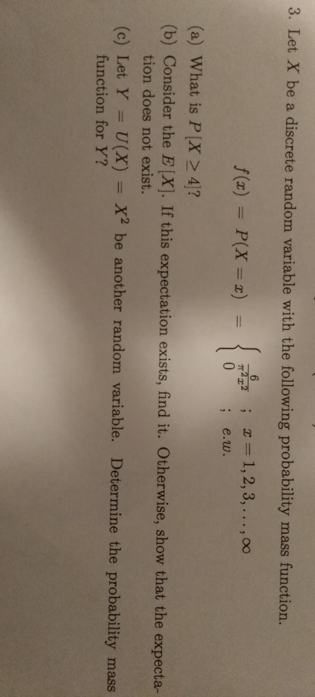 Solved 3 Let X Be A Discrete Random Variable With The 9047