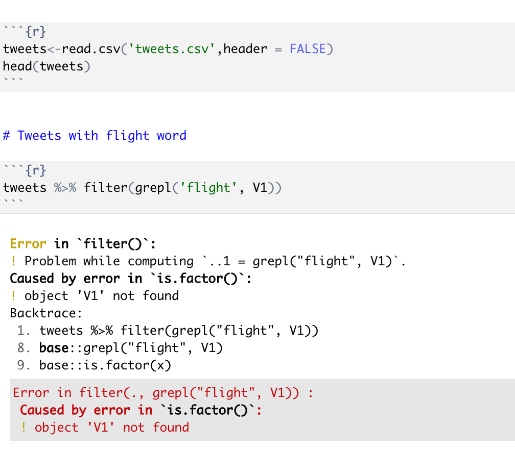 Solved In r language , how do i get pass this error, tryin | Chegg.com