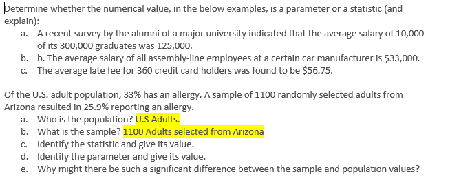 Solved Determine whether the numerical value, in the below | Chegg.com