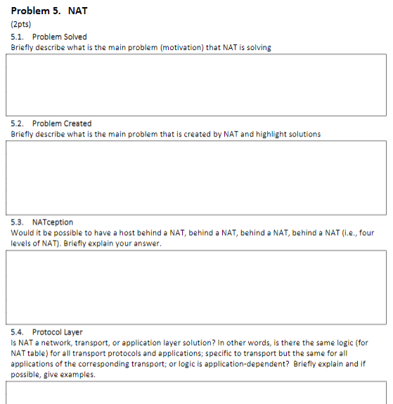 Solved Problem 5. NAT (2pts) 5.1. Problem Solved Briefly | Chegg.com