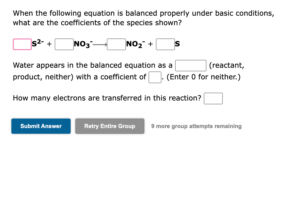 Solved When the following equation is balanced properly | Chegg.com