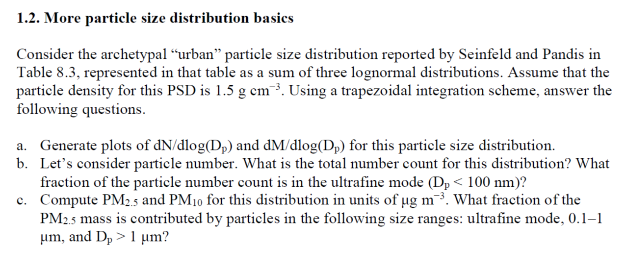 1.2. ﻿More particle size distribution basicsConsider | Chegg.com