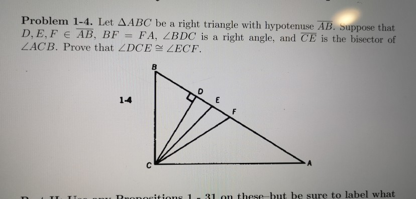 Solved Problem 1-4. Let AABC be a right triangle with | Chegg.com