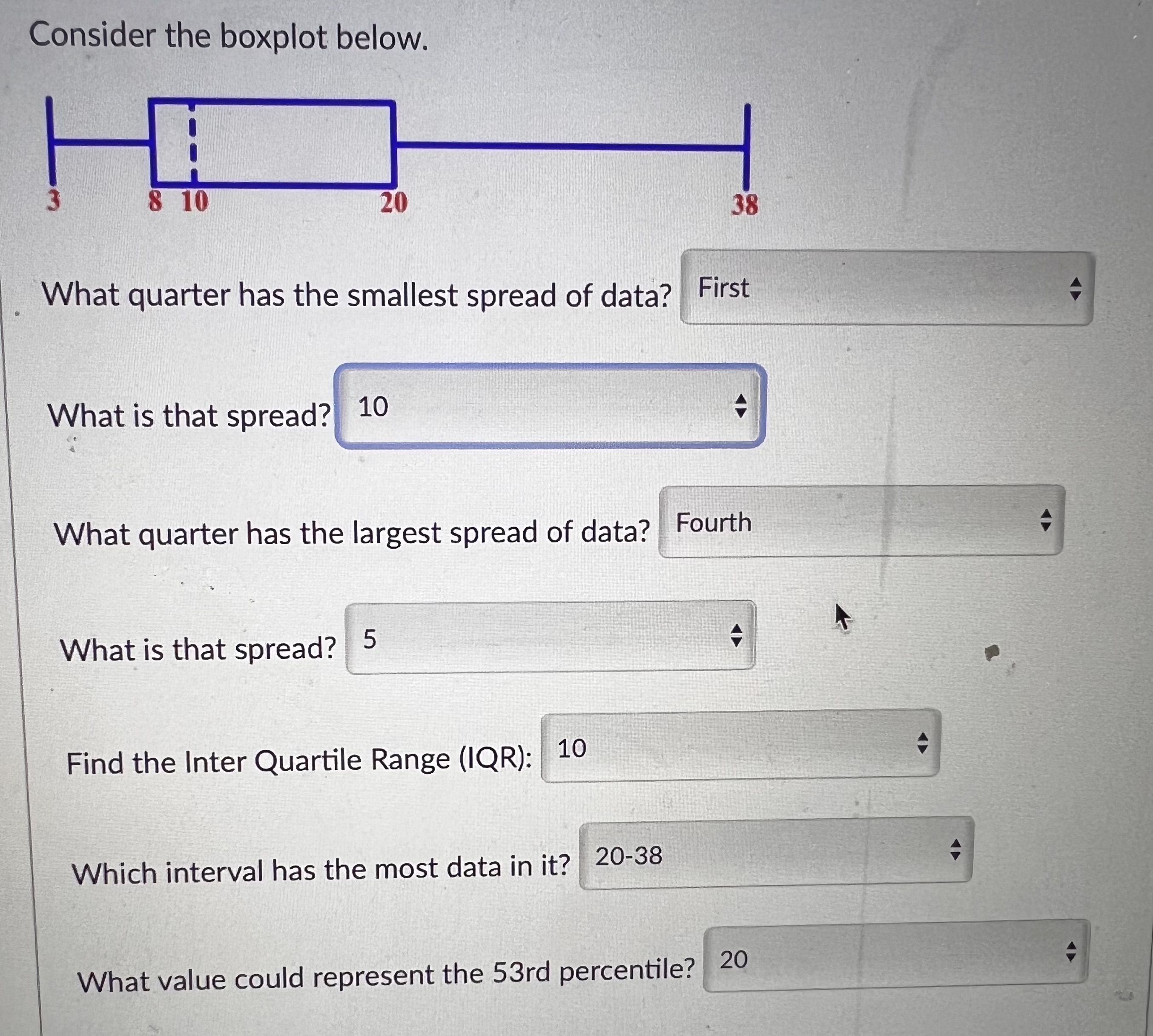 Solved Consider the boxplot below. What quarter has the | Chegg.com Solved Consider the boxplot below. What quarter has the | Chegg.com