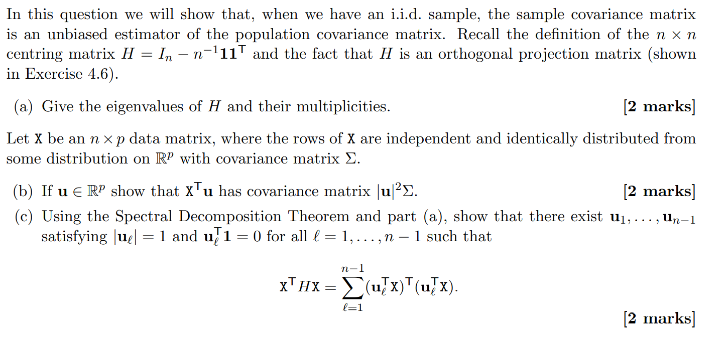 Solved In this question we will show that, when we have an | Chegg.com