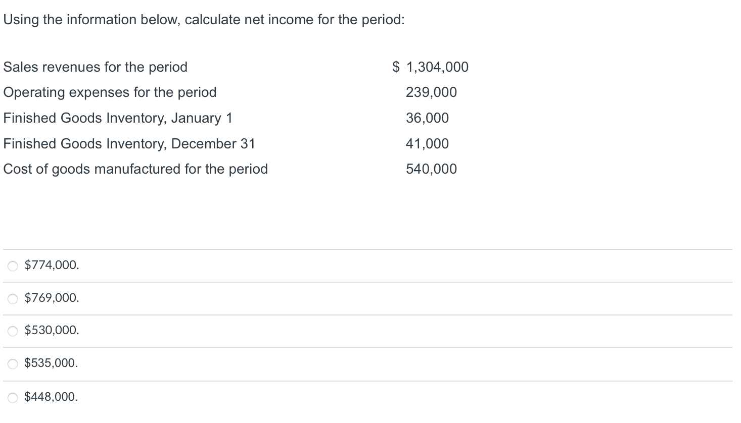 Solved Using the information below, calculate net income for | Chegg.com