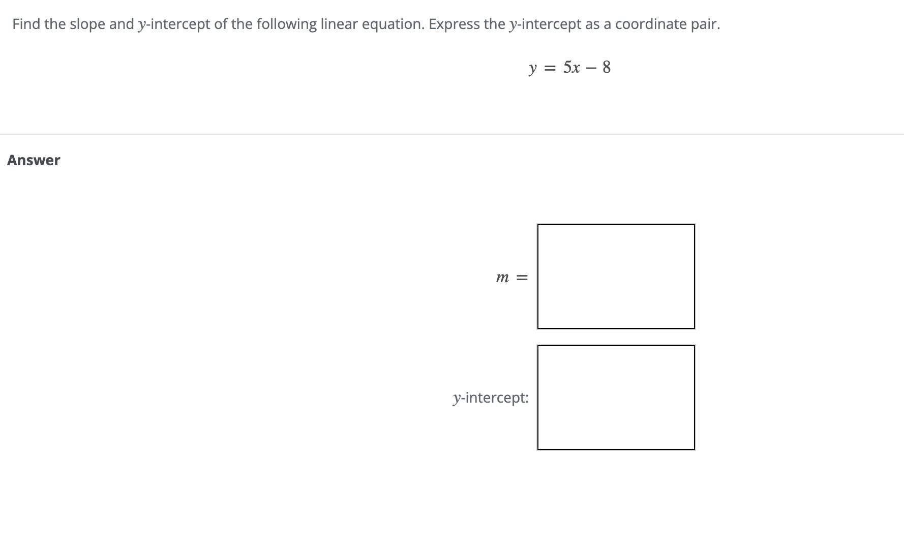 Solved Find the slope and y-intercept of the following | Chegg.com