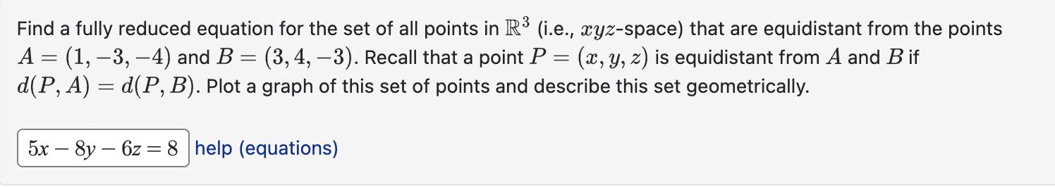 Solved Find a fully reduced equation for the set of all | Chegg.com