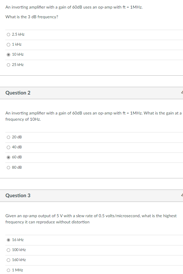 Solved An inverting amplifier with a gain of 60 dB uses an | Chegg.com