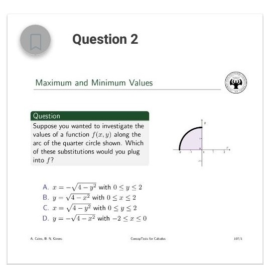 Solved Question 2 Maximum and Minimum Values Question | Chegg.com