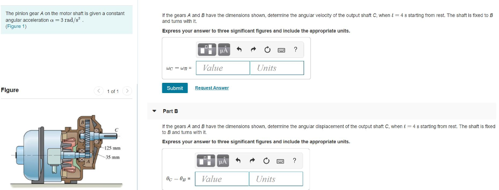 Solved 14 rad / s. It is subjected to a 29 rad/s (Figure 1) | Chegg.com