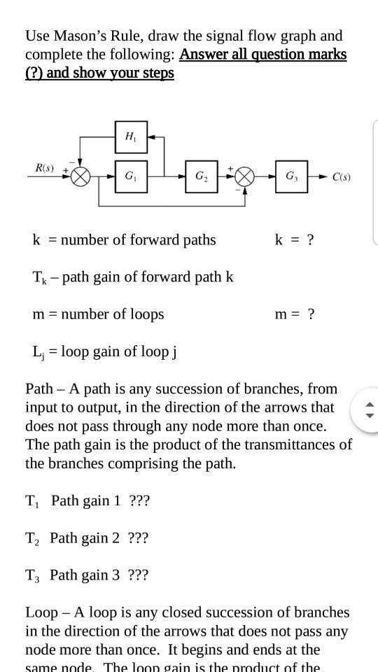 Solved Use Mason's Rule, draw the signal flow graph and | Chegg.com