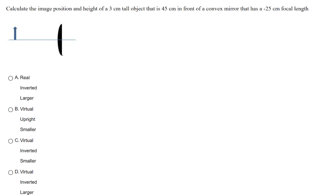 Solved Calculate the image position and height of a 3 cm | Chegg.com